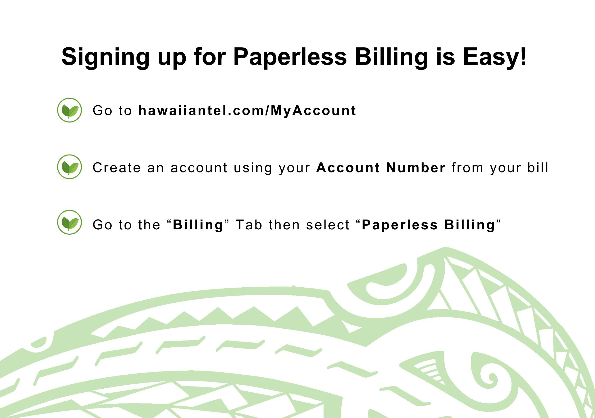 Make a Commitment to a Greener Hawaii with Paperless Billing